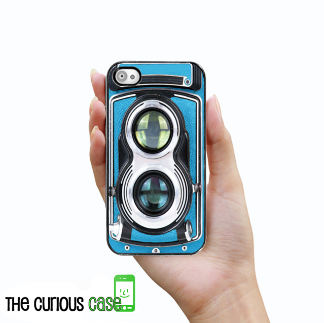 Vintage Blue Retro Camera Iphone 4 Iphone 4s Hard Case - Black Trim on ...